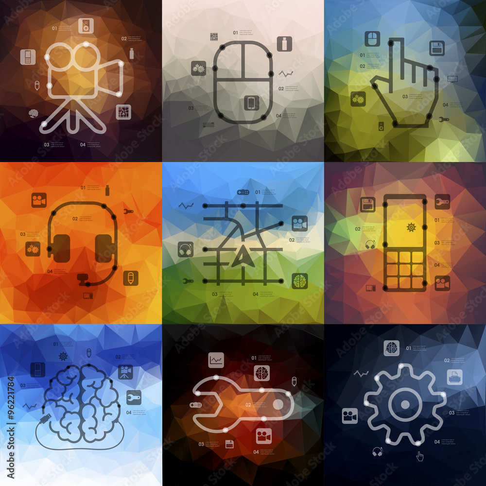 technology timeline infographics with blurred background Stock Vector ...