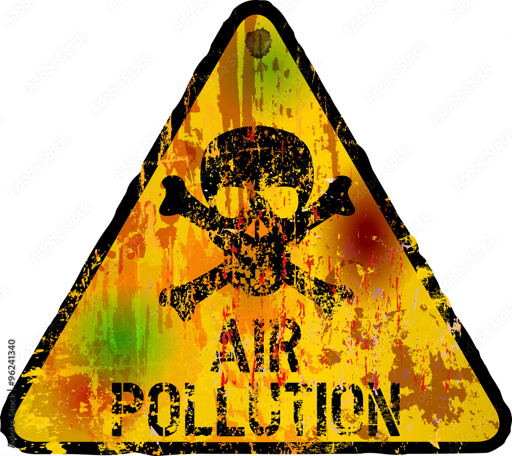 air pollution warning sign, vector illustration, Stock Vector | Adobe Stock