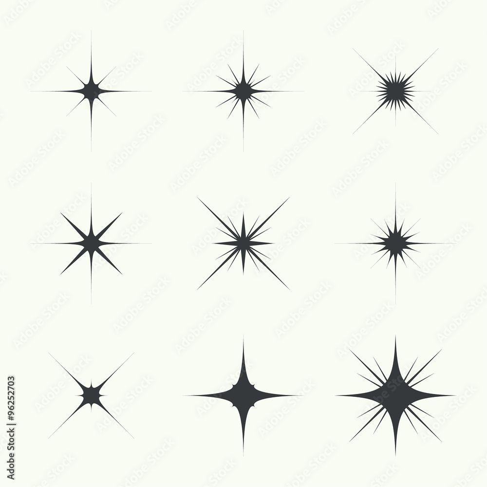 Vector set of sparkle lights Stock Vector | Adobe Stock