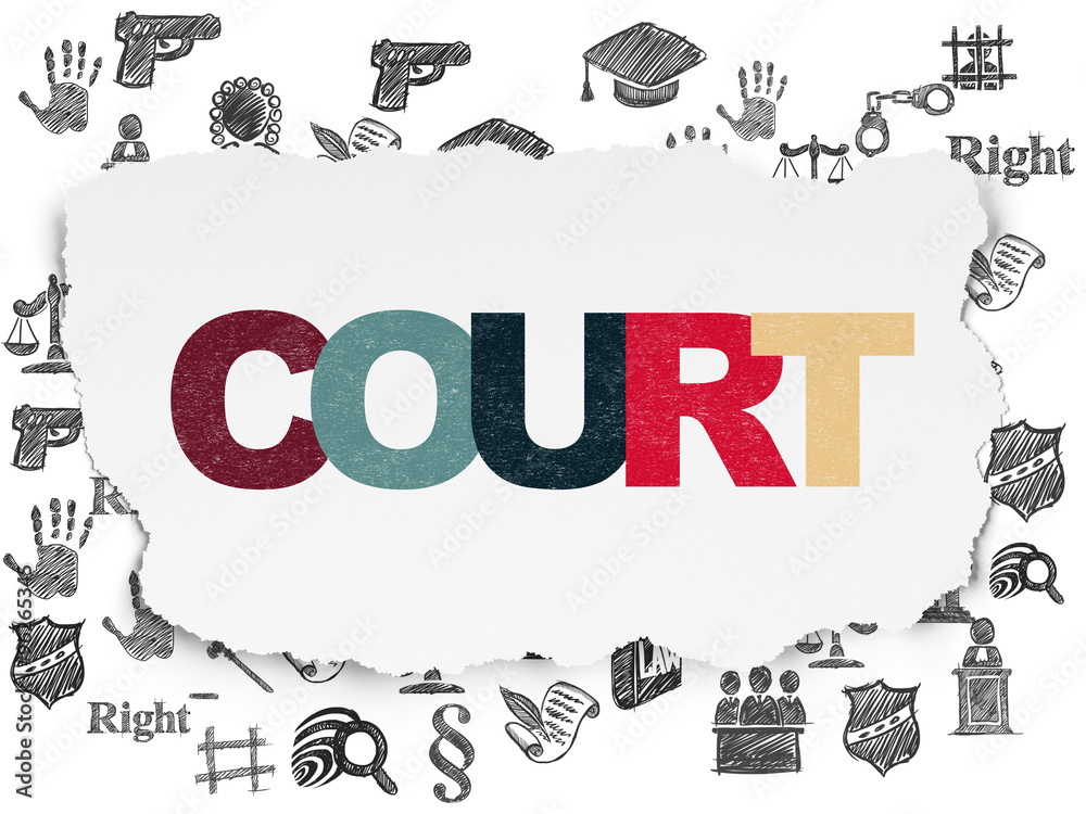 Law concept: Court on Torn Paper background Stock Illustration | Adobe ...