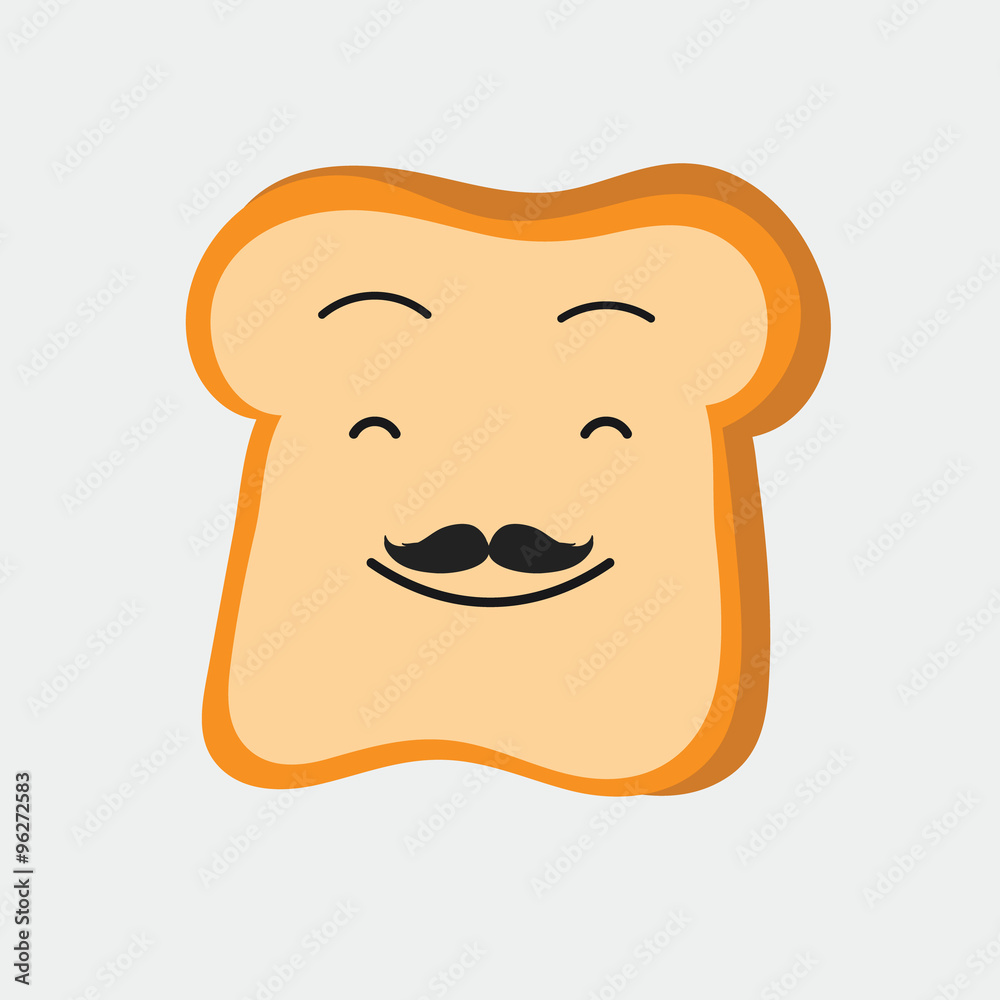 Isolated happy smile point finger Slice of bread cartoon Stock Vector ...