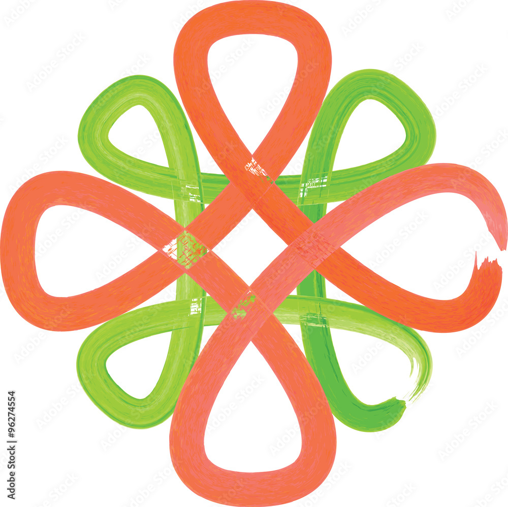 Ornamental colorful green and red cross symbol Stock Illustration ...
