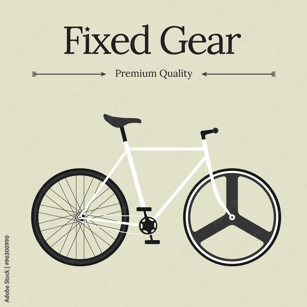 Fixed gear bicycle Stock Vector | Adobe Stock