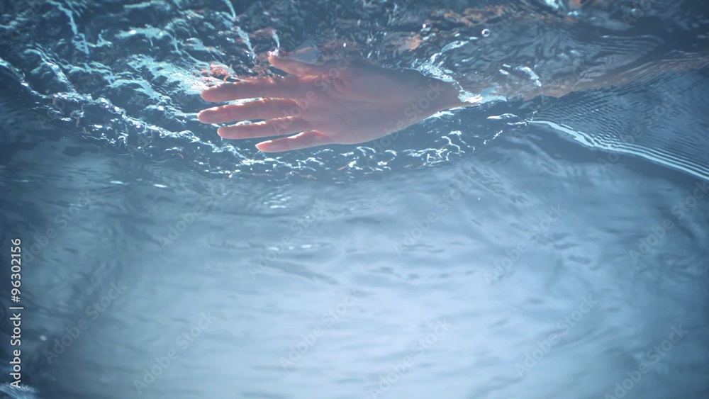 Putting hand into water shooting with high speed camera, phantom flex ...