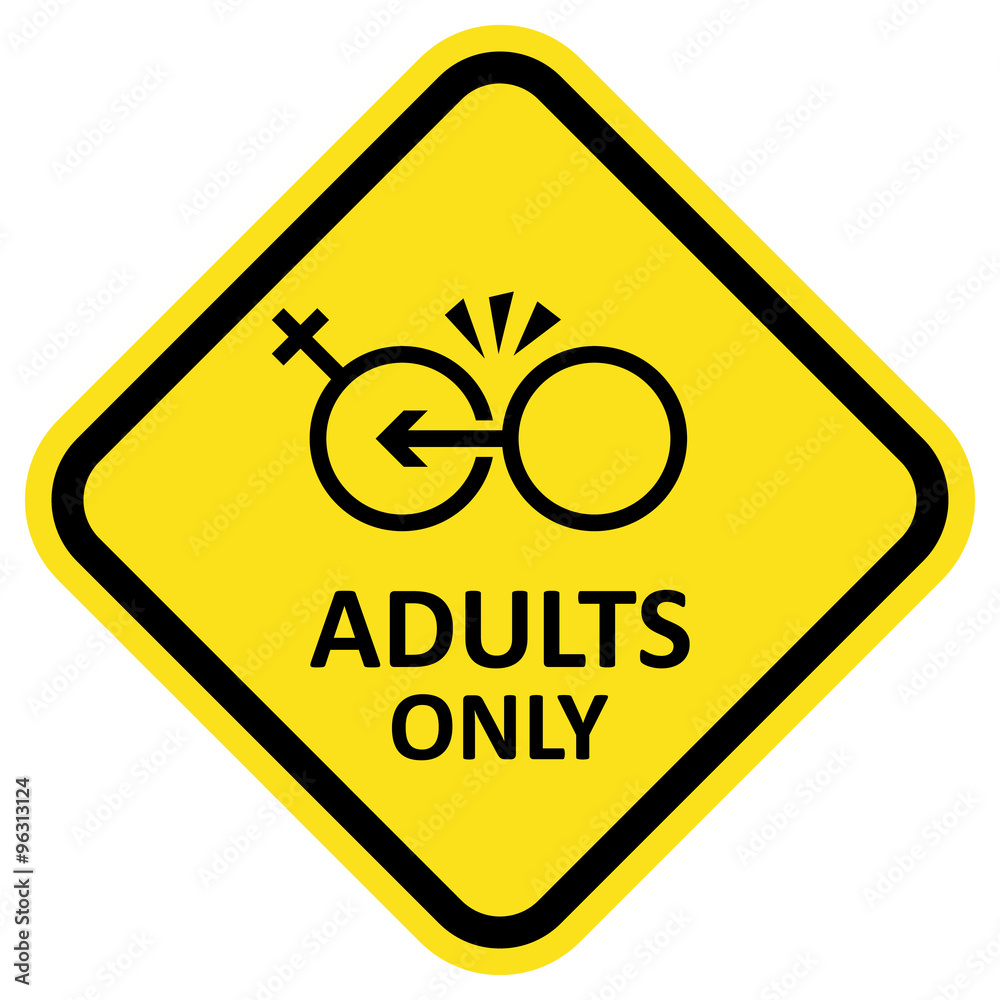 Vector adults sign. Yellow background. Sex Stock Vector | Adobe Stock