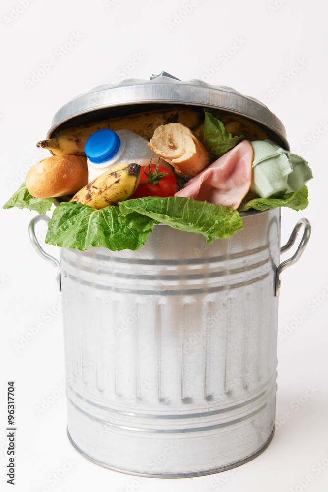 Fresh Food In Garbage Can To Illustrate Waste Stock Photo | Adobe Stock