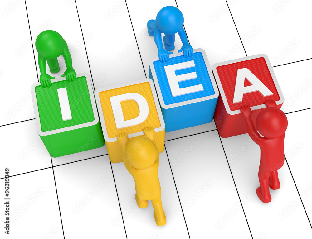 bunte 3d Männchen Idee Stock Illustration | Adobe Stock