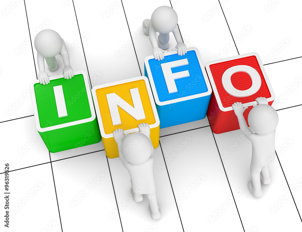 weisse 3d Männchen info Stock-Illustration | Adobe Stock