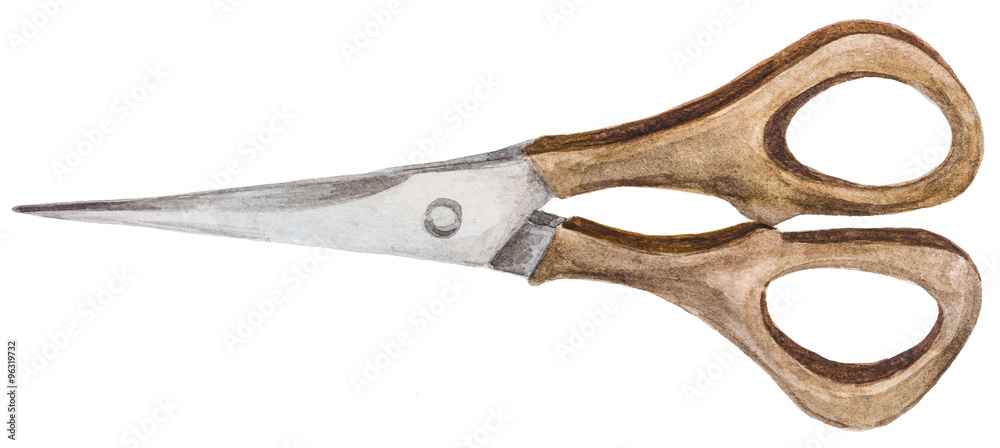 Watercolor scissors Stock Illustration | Adobe Stock