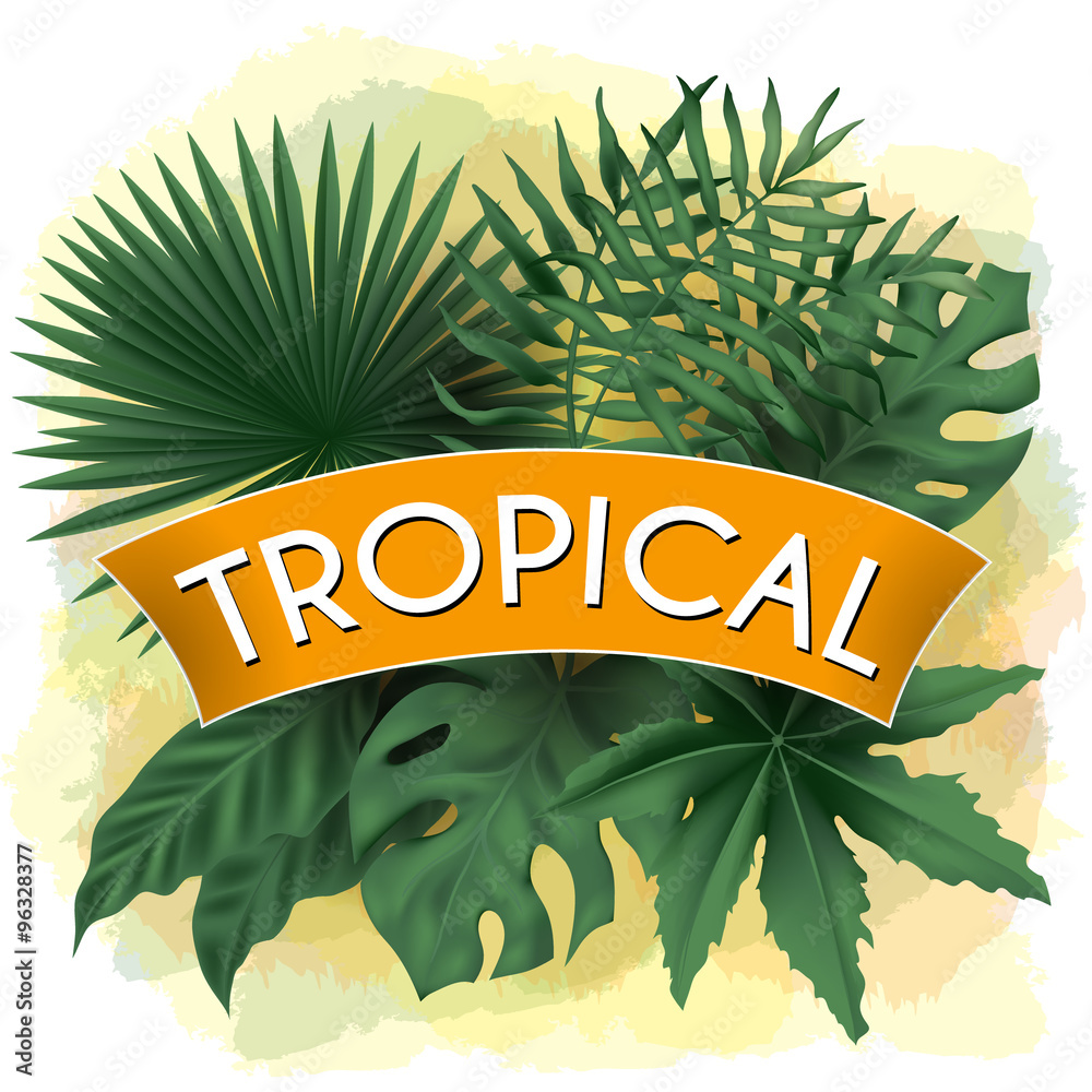 vector tropical banner Stock Vector | Adobe Stock