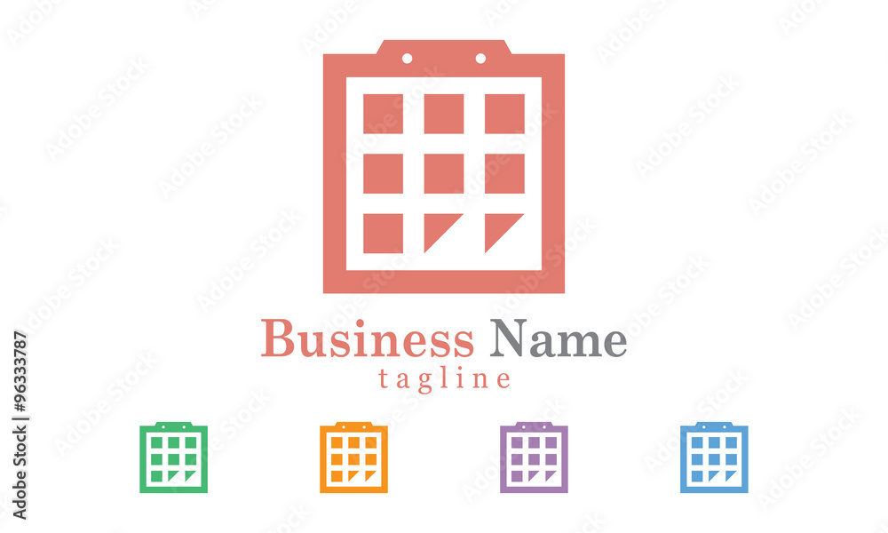 Calendar Icon Logo Vector With Five Color Options Stock Vector | Adobe ...