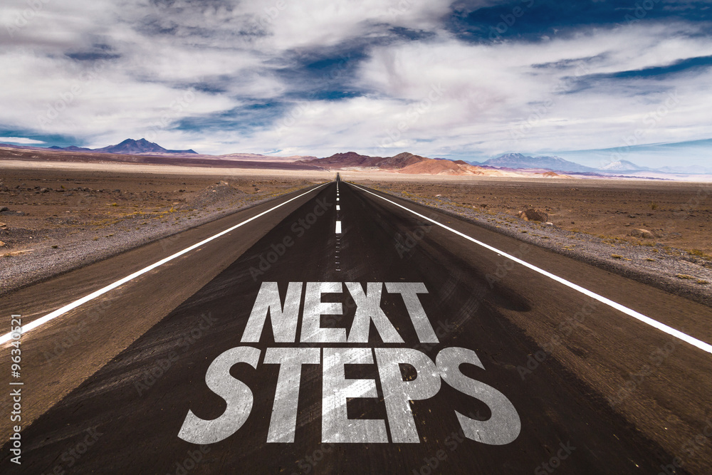 Next Steps written on desert road Stock Photo | Adobe Stock