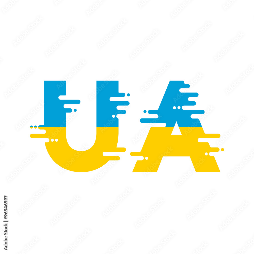 Ukraine UA sign icon. The national symbol of the Ukraine. Vector ...