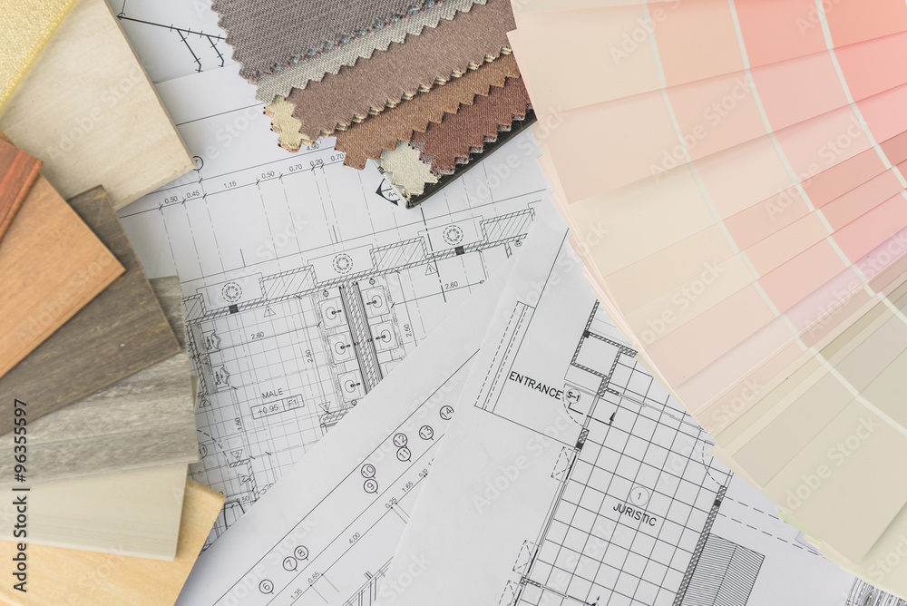 interior drawing with material color scheme Stock Photo | Adobe Stock