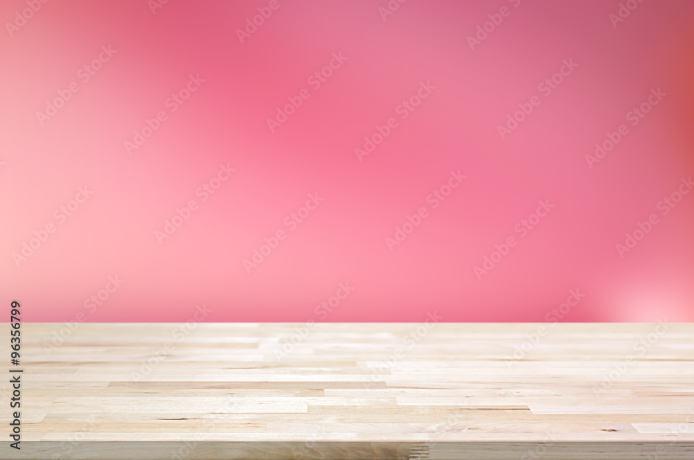 Wood table top on gradient abstract pink background Stock Photo | Adobe ...