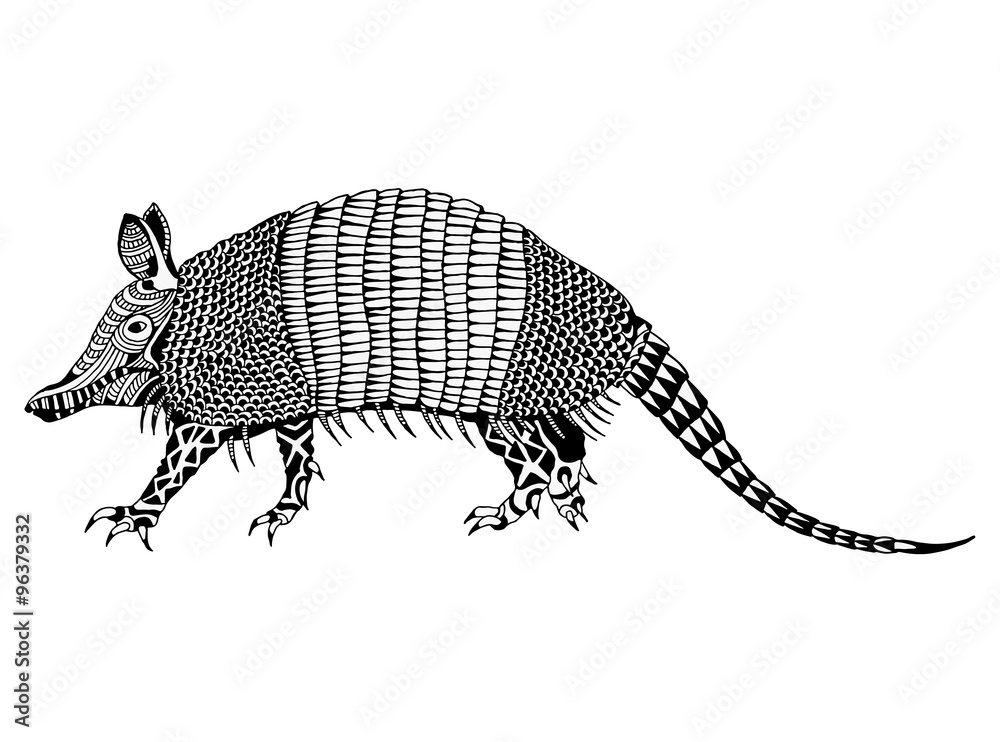 Vector Zentangle Armadillo Stock Vector | Adobe Stock