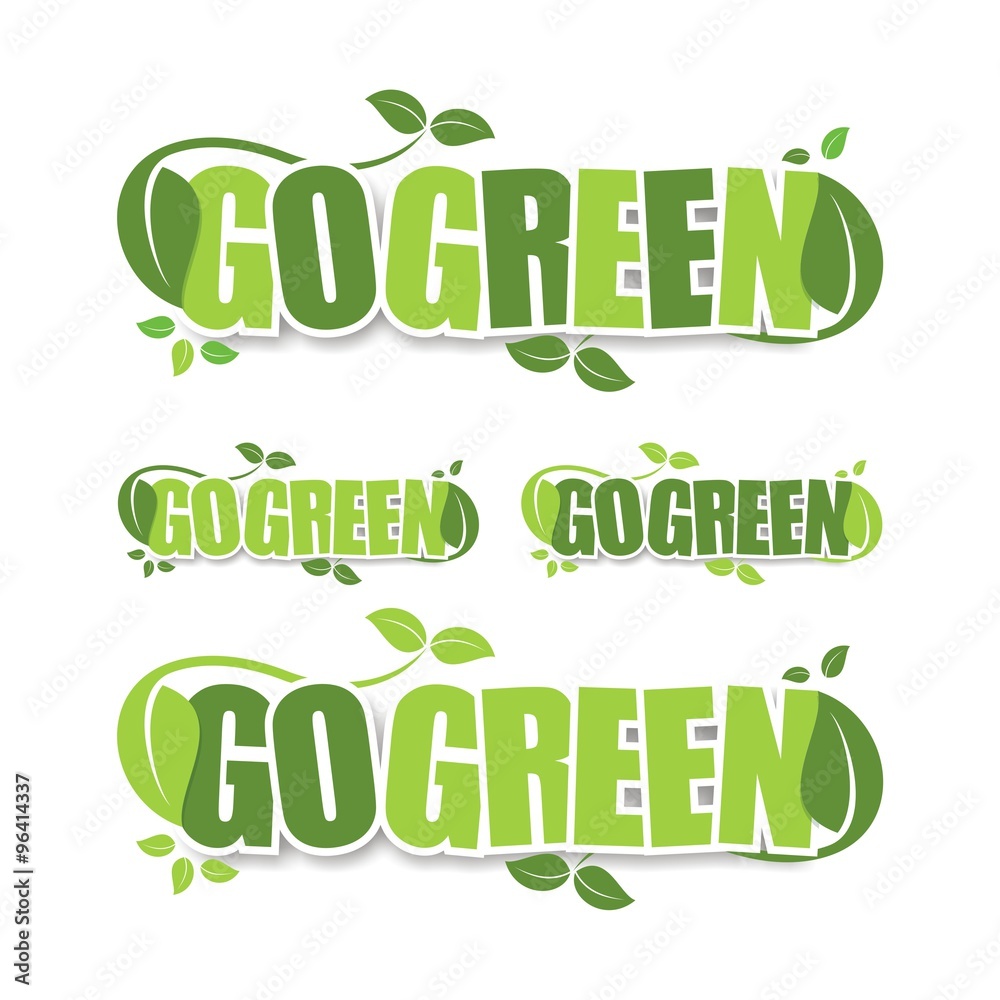 Typography of Go Green Variation Combination Color Stock Vector | Adobe ...