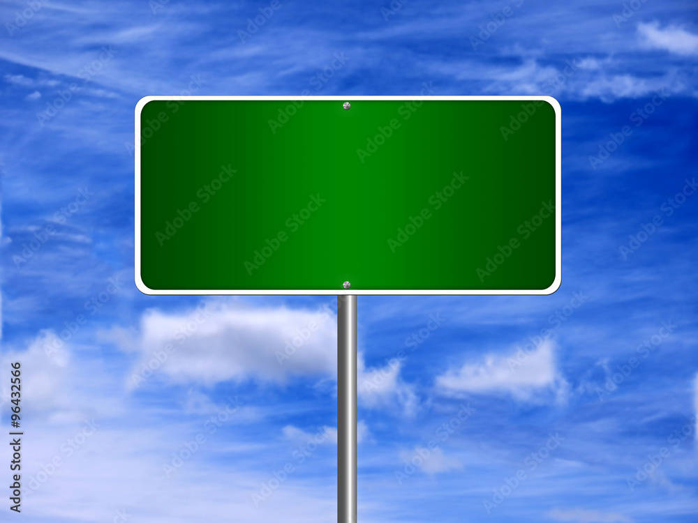High resolution blank road sign empty highway street green signage ...