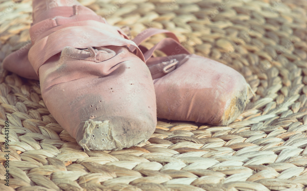 Worn ballet shoes close-up, vintage style Stock Photo | Adobe Stock