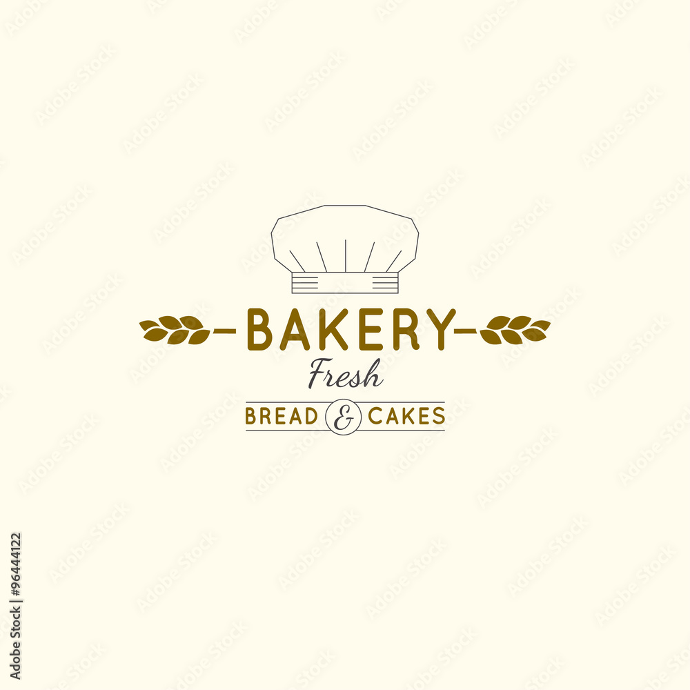 Vector editable Bakery logo Stock Vector | Adobe Stock