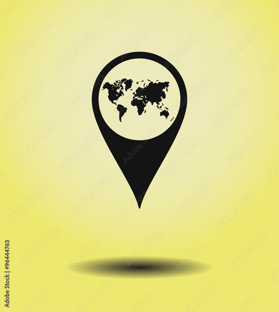 Map point with map of the world. Stock Vector | Adobe Stock