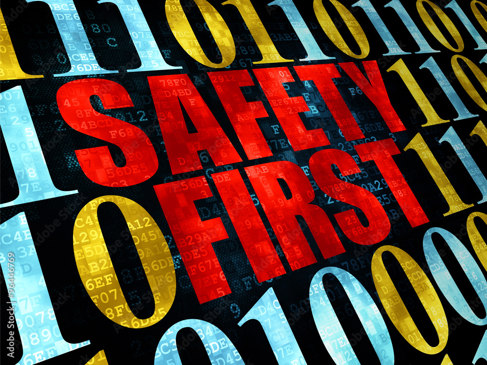 Safety concept: Safety First on Digital background Stock Illustration ...