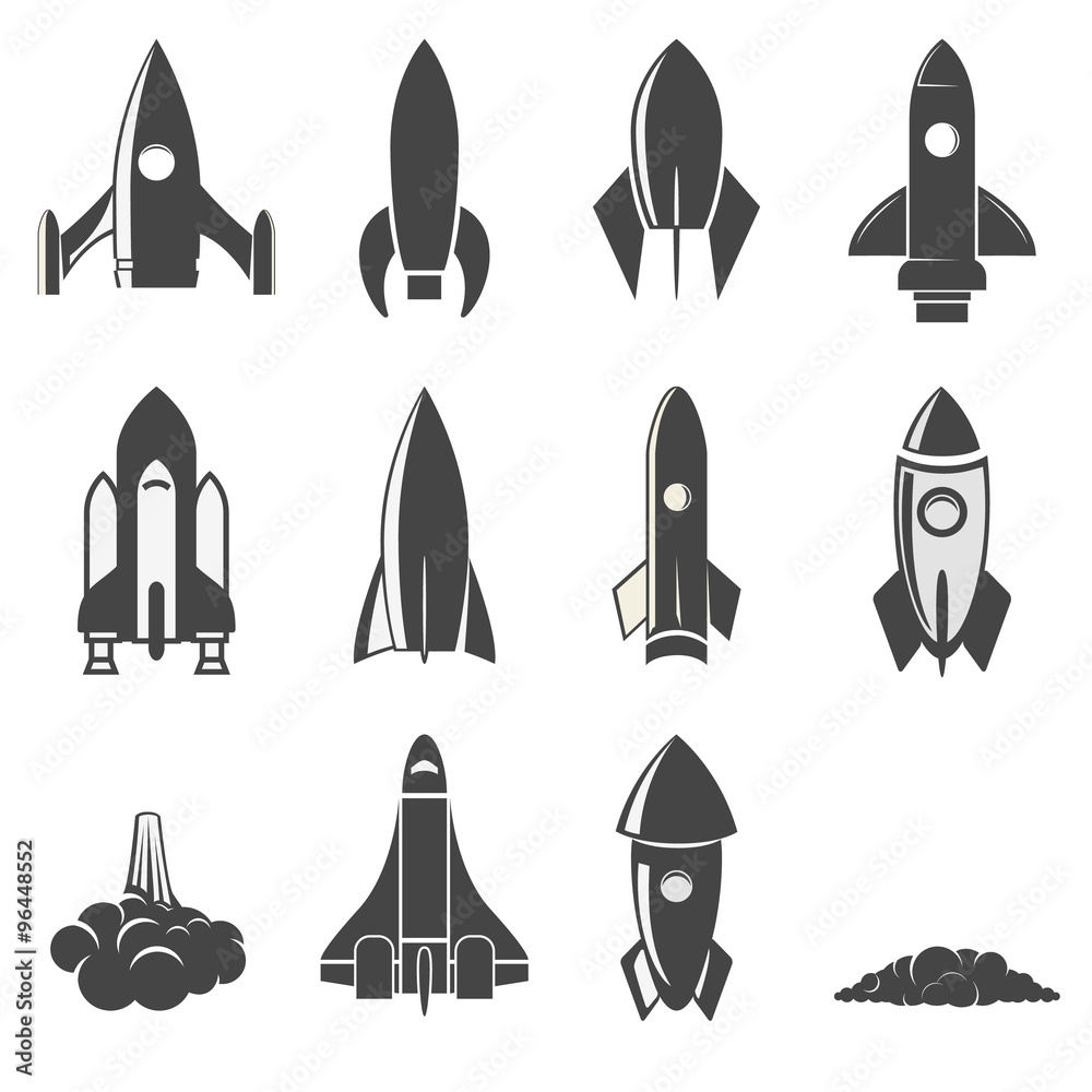 Set of the vector rockets. Stock Vector | Adobe Stock