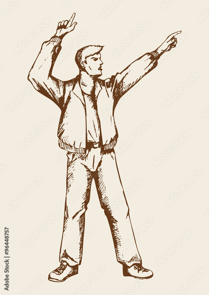 Man Standing Up Drawing