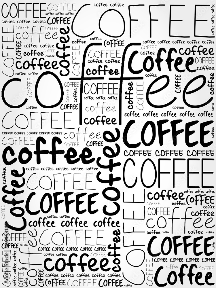 Coffee words cloud poster background Stock Vector | Adobe Stock