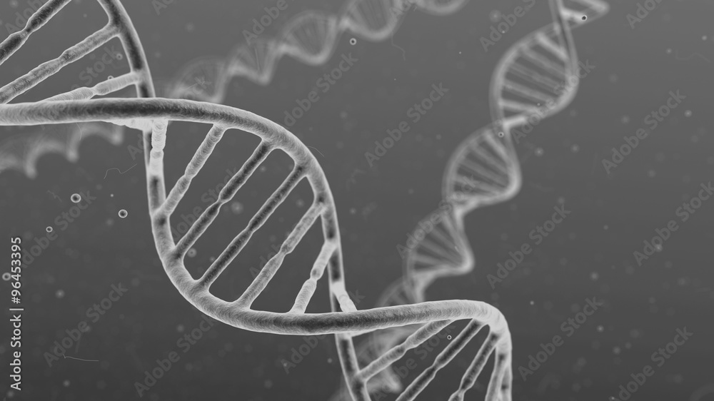 Double helix of DNA visible under microscope medical background. Stock ...