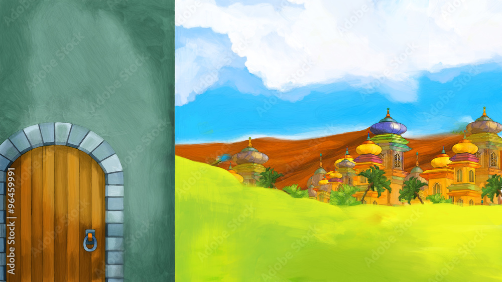 Cartoon background for different fairy tales - illustration for the ...