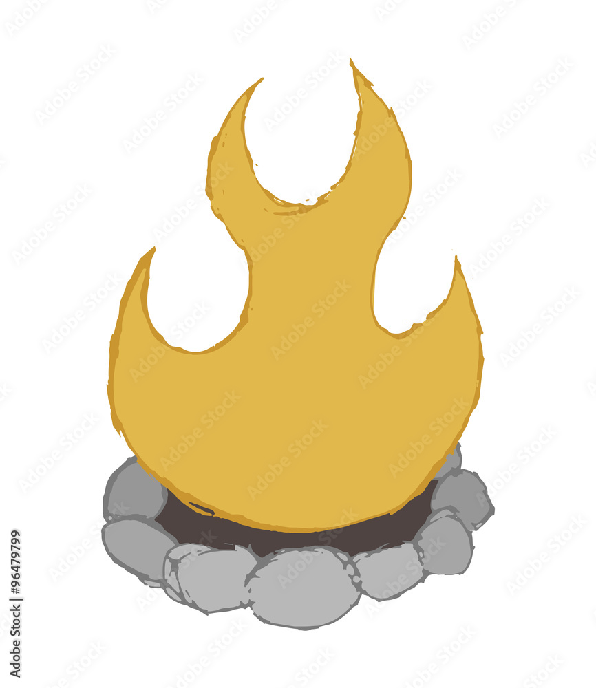 Cartoon sketch campfire clip art Stock Vector | Adobe Stock