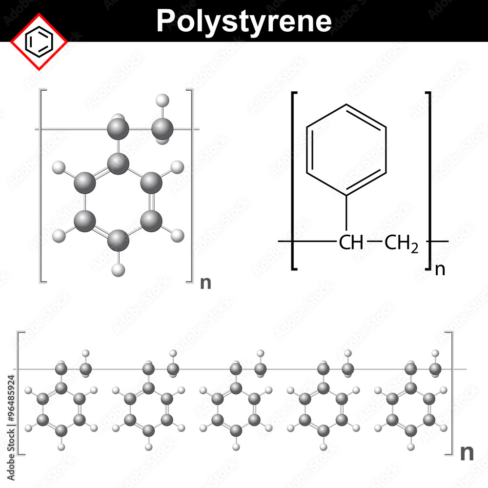 Polystyrene Polymer Chemical Structure Stock Vector Adobe Stock