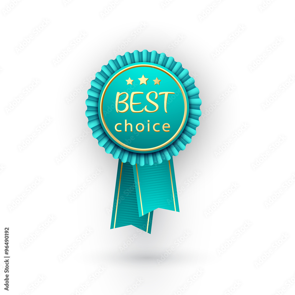 Vector best choice blue label with ribbons. Stock Vector | Adobe Stock