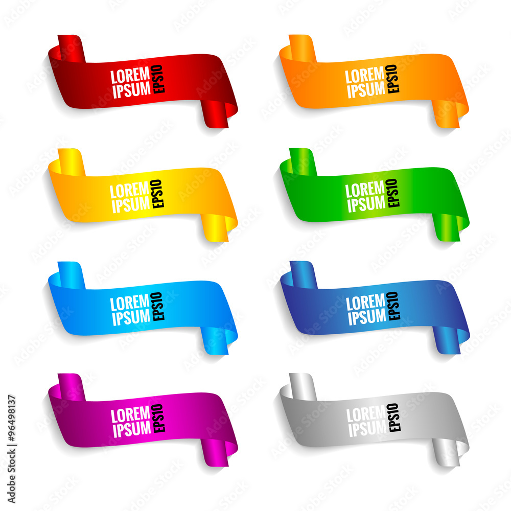 Vetor de Blank or pure banner 3d realistic detailed curved paper or ...