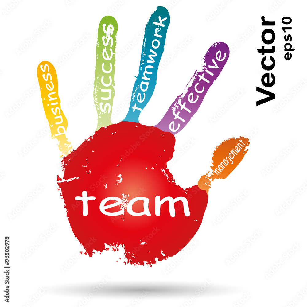 Vector conceptual children painted hand print word cloud Stock Vector ...