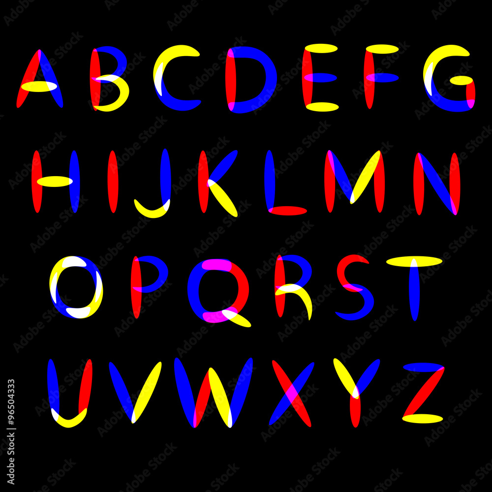 Rainbow english alphabet Stock Vector | Adobe Stock