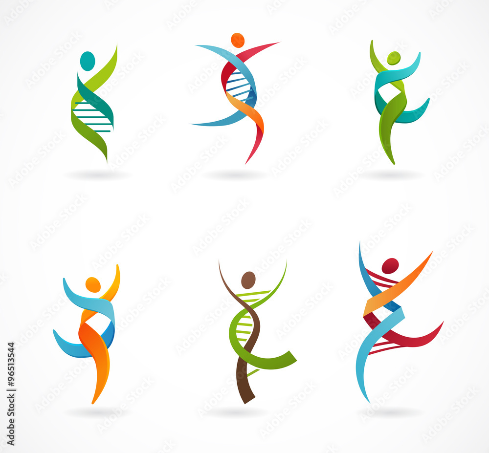 DNA, genetic symbol - people, man and woman icon Stock Vector | Adobe Stock