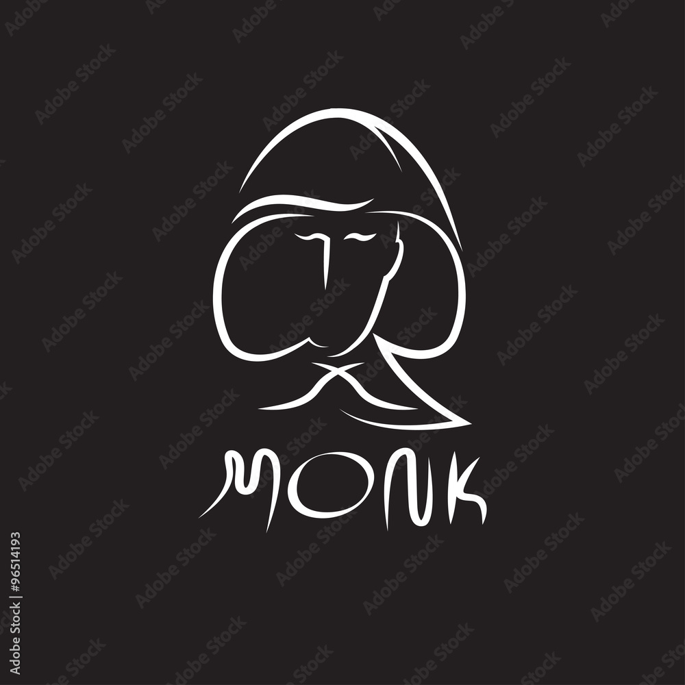 monk face outline illustration Stock Vector | Adobe Stock