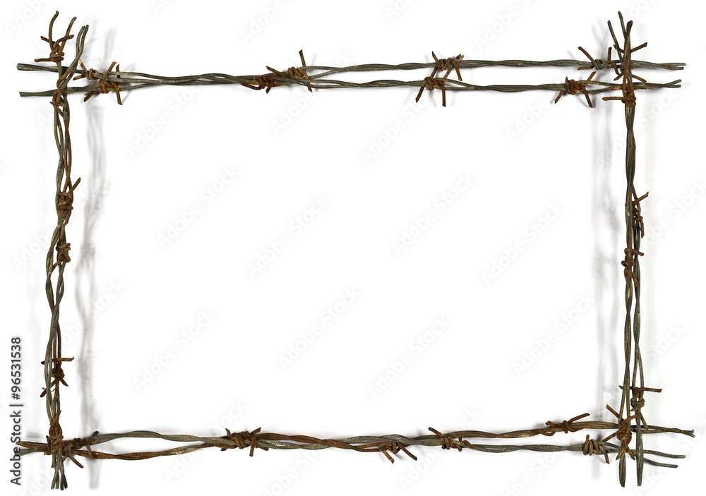 frame made of barbed wire Stock Photo | Adobe Stock