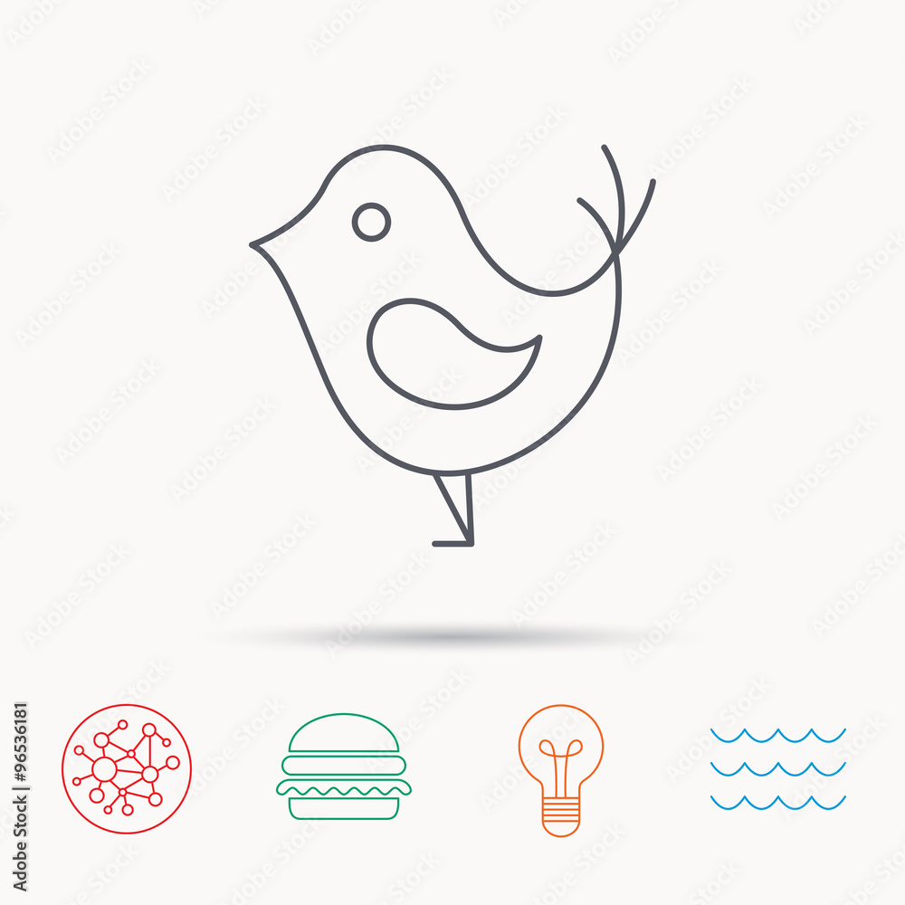 Bird with beak icon. Social media concept sign. Stock Vector | Adobe Stock