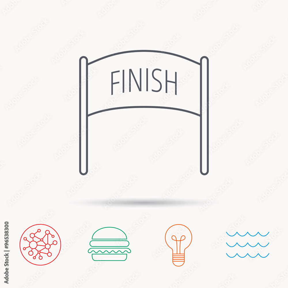 Finish banner icon. Marathon checkpoint sign. Stock Vector | Adobe Stock