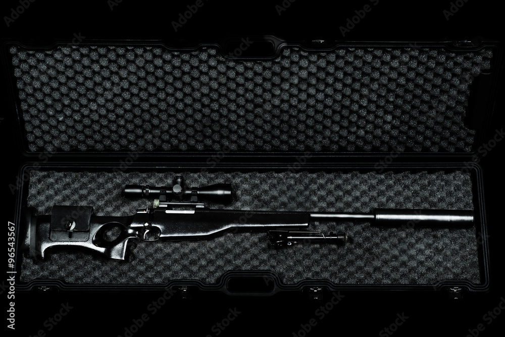 sniper rifle in a case Stock Photo | Adobe Stock