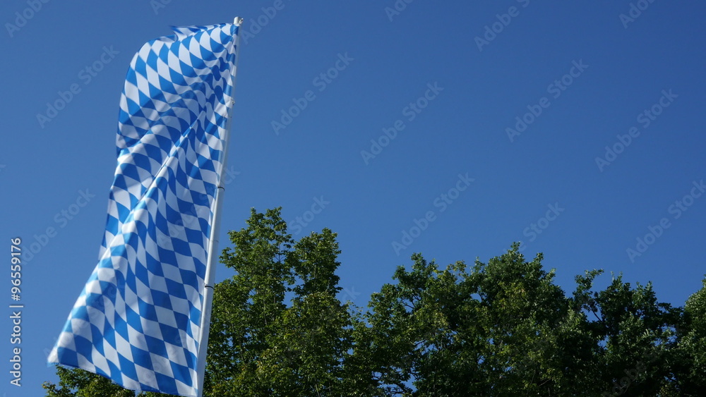 Bavarian flag moving in the wind with a blue sunny sky Stock Video ...