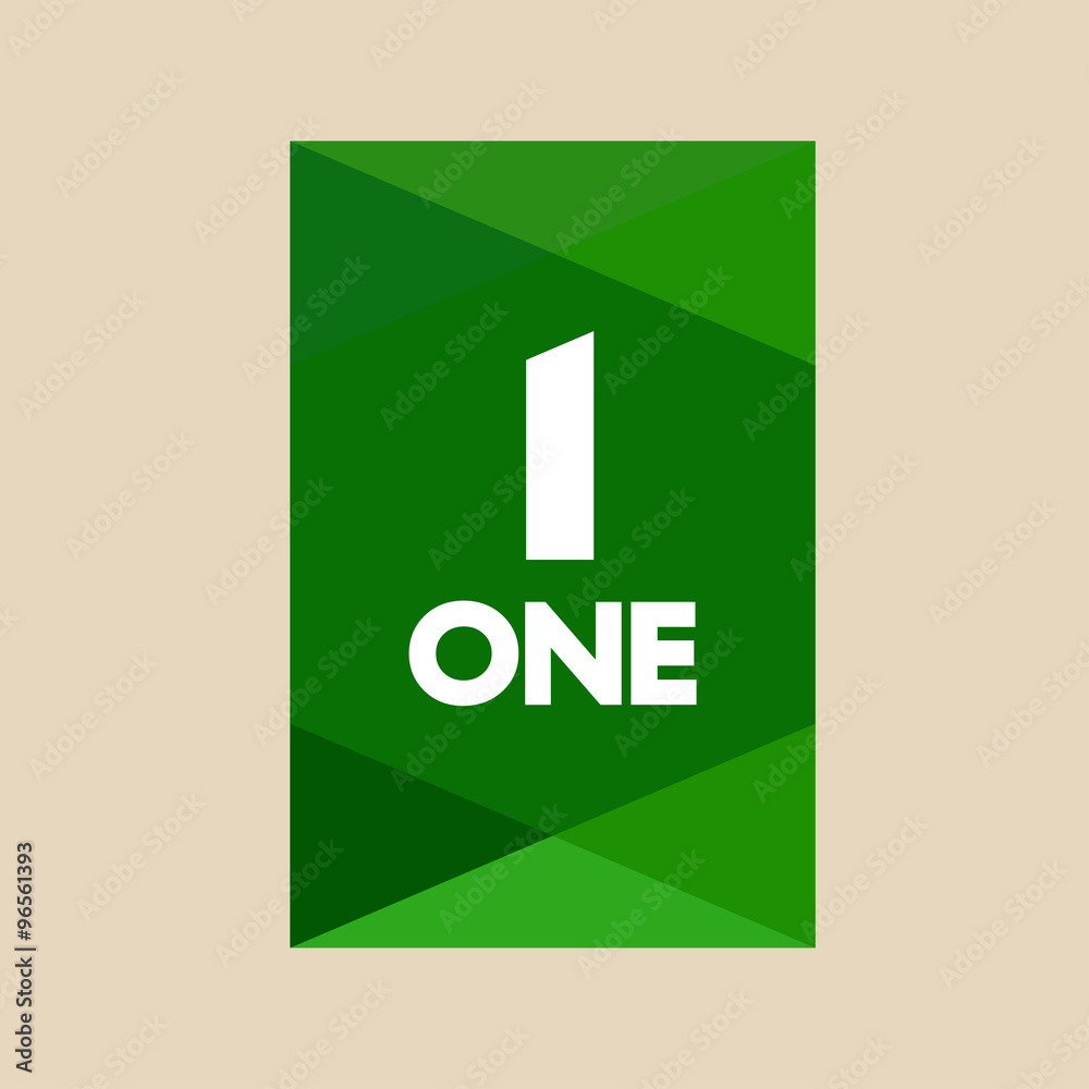 Word and number one vector. First template icon. One symbol silhouette ...