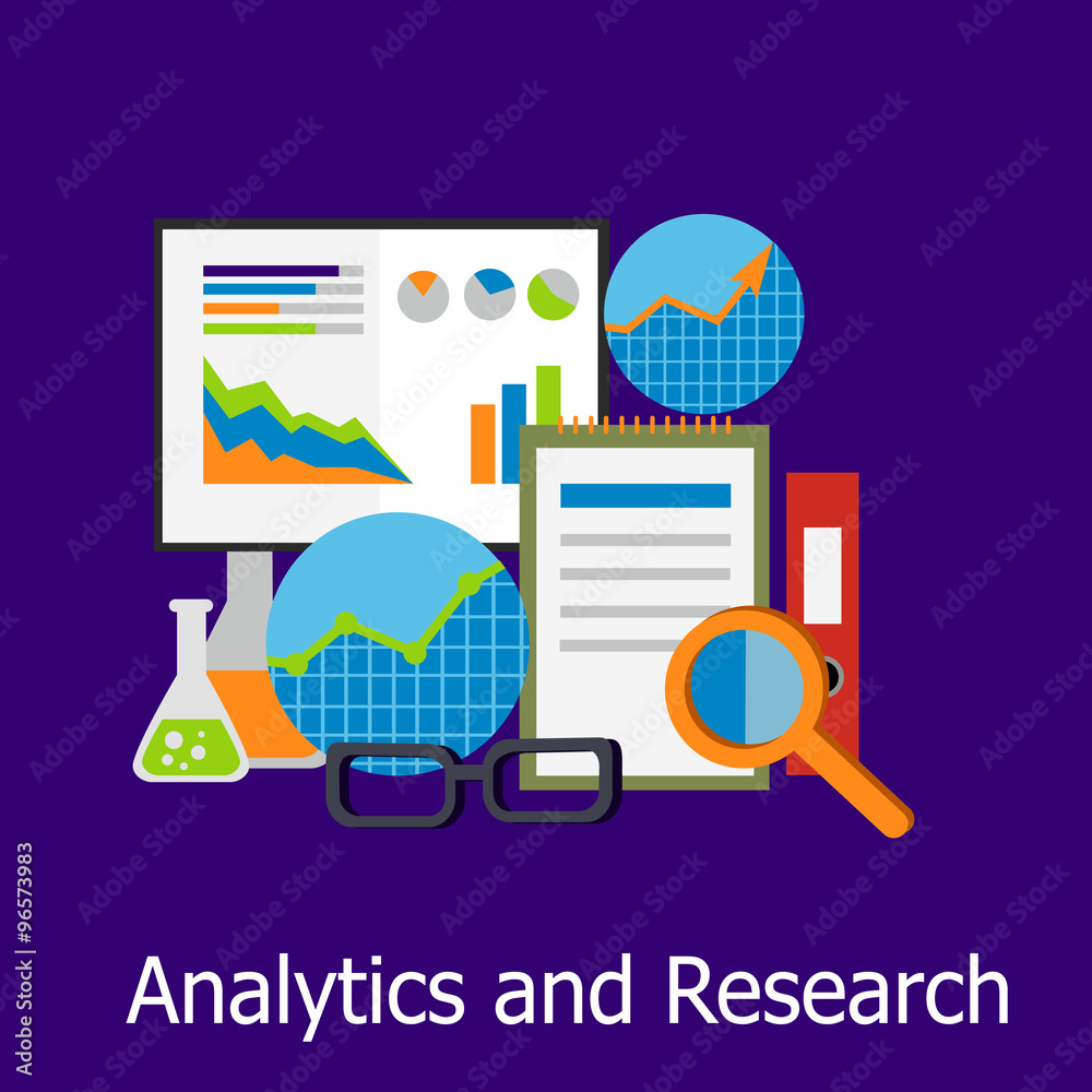 Analytics and Research Concept Design Style Stock Vector | Adobe Stock