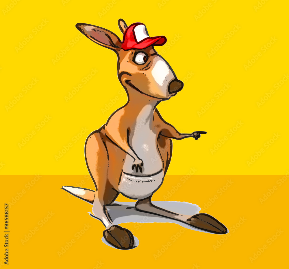 Fun kangaroo Stock Illustration | Adobe Stock