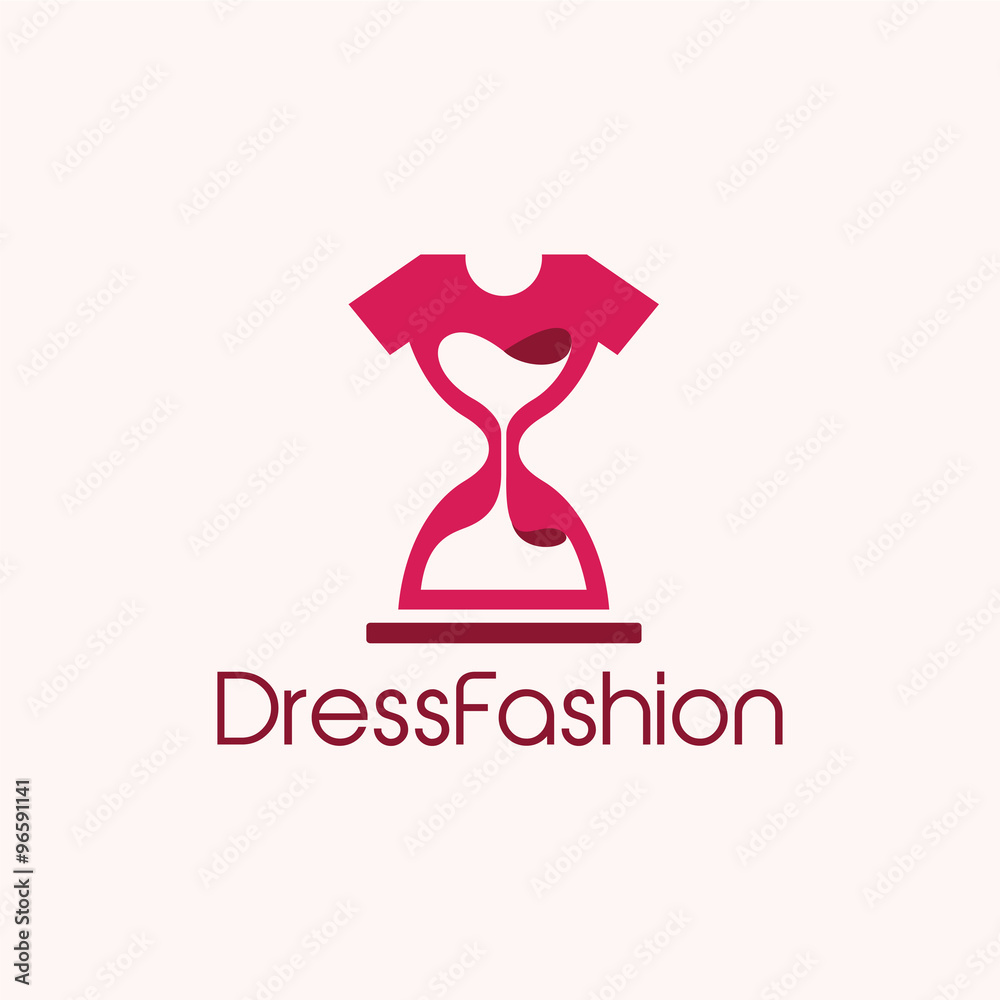 Pink Dress Fashion Icon Logo Stock Vector | Adobe Stock