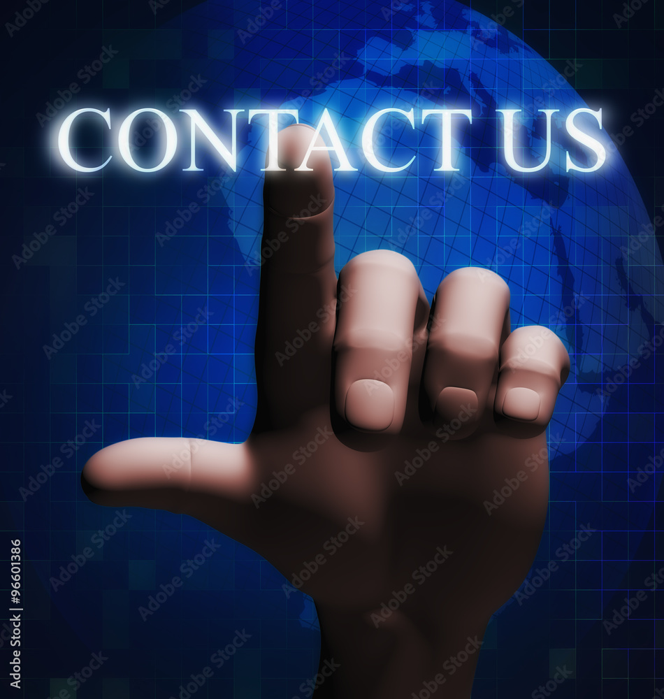 3d finger touching contact us illustration Stock Illustration | Adobe Stock