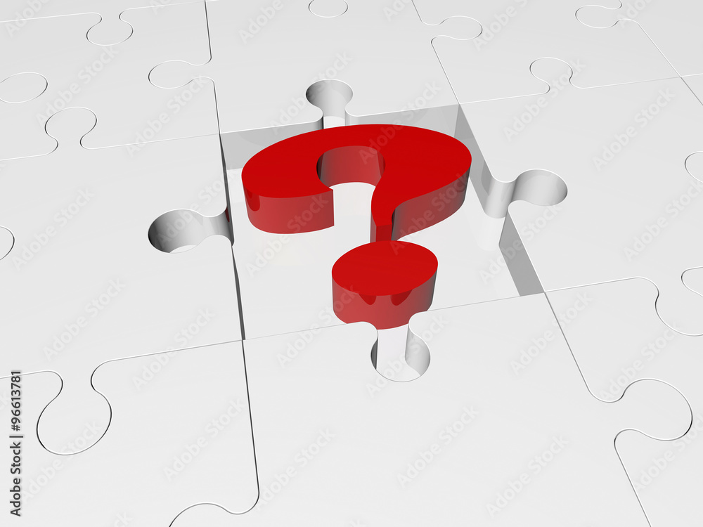 Concept with puzzle pieces and question mark Stock Illustration | Adobe ...